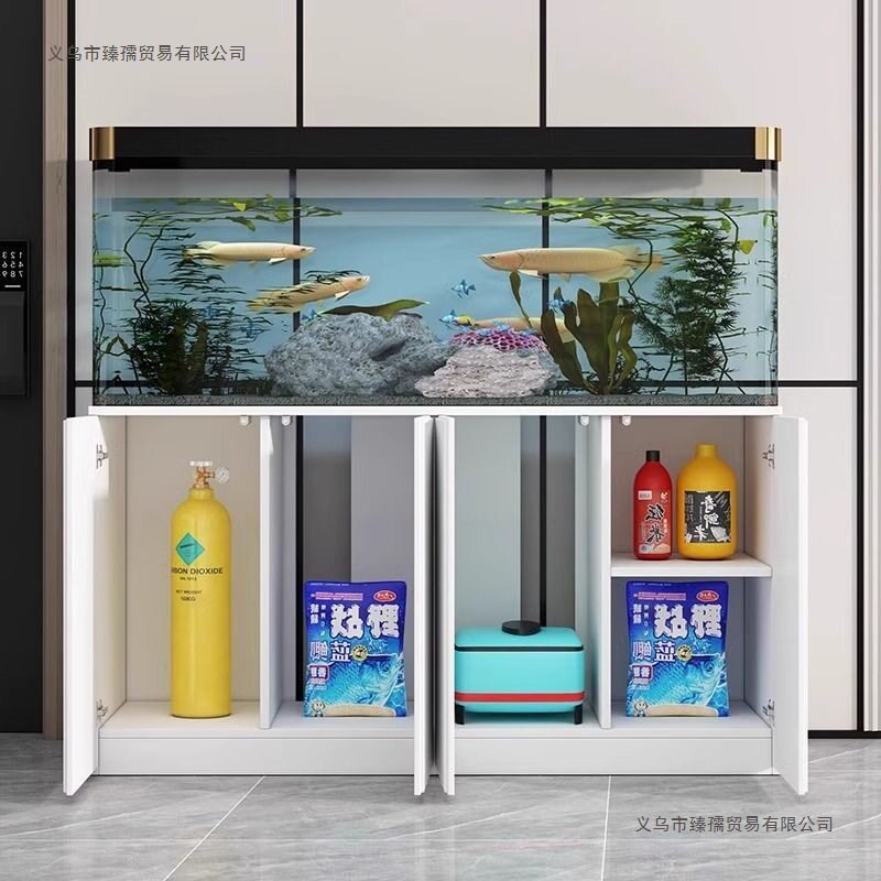鱼缸柜小型水族箱客厅造景落地家用大型生态底柜玻璃金鱼缸置物柜
