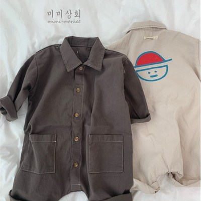 Baby out handsome casual back pattern romper 帅气婴儿连身裤