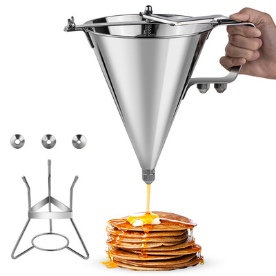 现货章鱼小丸子漏斗面糊漏斗304不锈钢面糊分配器batter dispense
