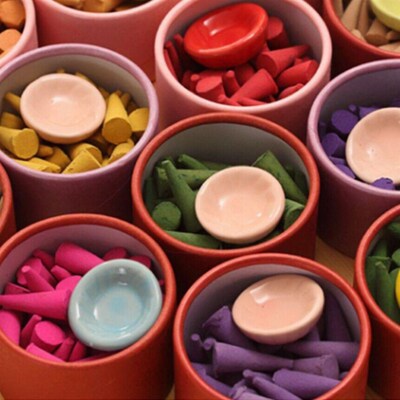 40 Pcs/box Natural Incense Cones Incense Holder Pagoda Ince