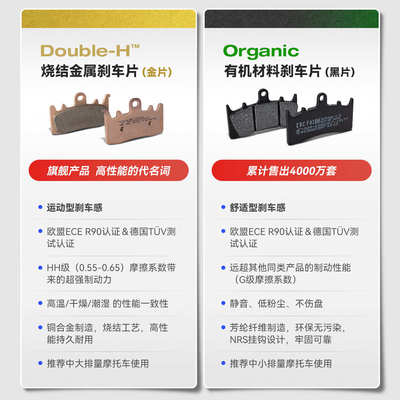 EBC刹车片适用贝纳利 幼狮150/250/500/800 TRK金鹏502/552/702