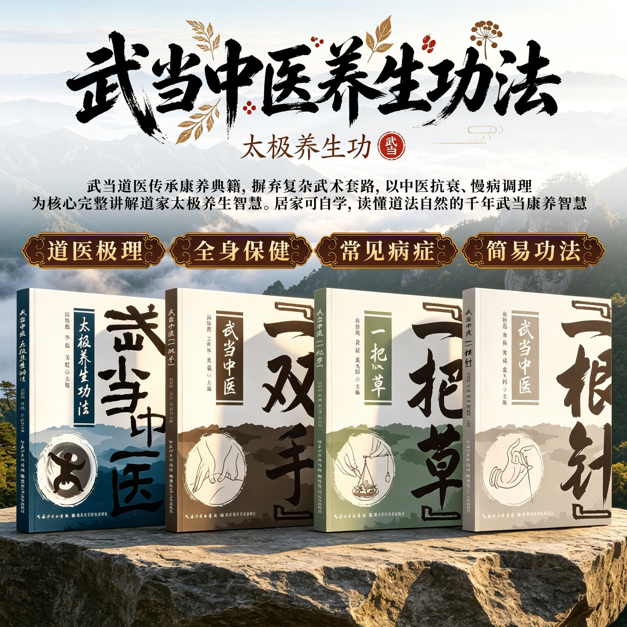全三册 武当中医一把草一双手一根针 武当草药方剂针灸推拿手法自学入门书 道医养生辨证施治临床医案零基础中医爱好者工具书