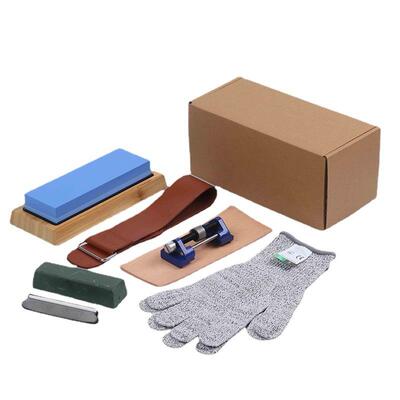 仁源厨房家用磨油刀精磨双面油石组底座套OPV装白刚石玉木石套装