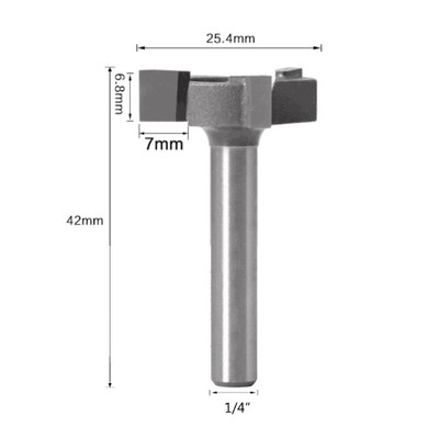 1/4 Shank 3 Flute Router Bit T-Slot Woodworking Cutter Gro