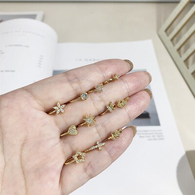 极速2021 New 1Piece Fake Piercing Clip Nose Ring Cuff Body J