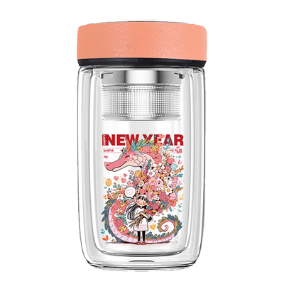 斯坦奇玻璃办公室可爱双层泡茶杯