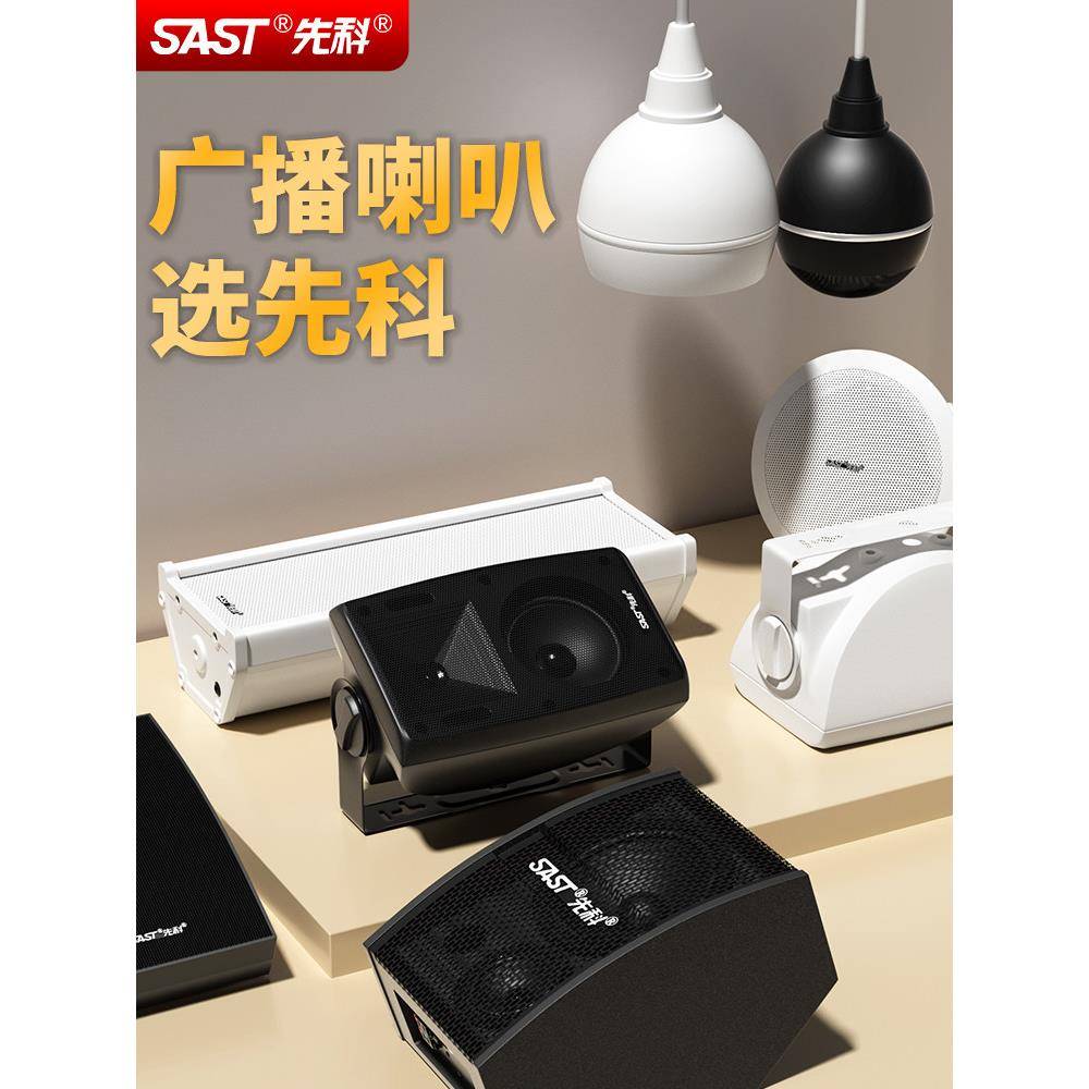 仙科吊顶扬声器吊顶壁挂式音像店专用户外防水声柱恒压公共广播扬