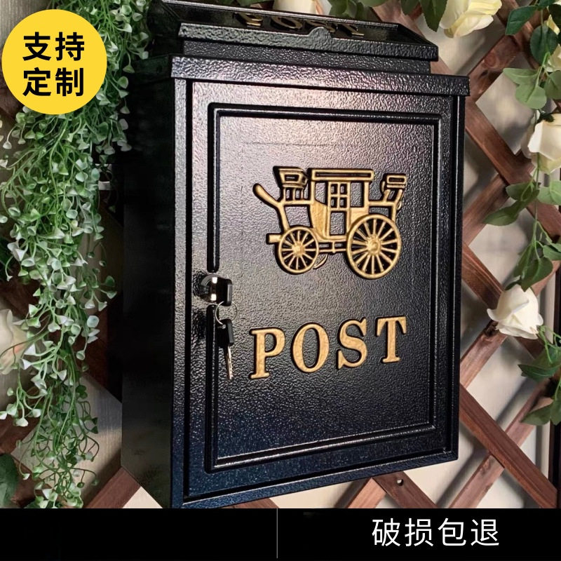 欧式英式民宿别墅信箱室外防雨邮箱壁挂邮筒田园创意信报箱铝批发