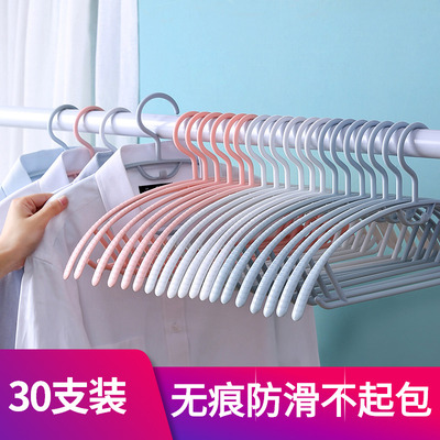 无痕衣架家用挂衣防肩角不t起包塑料宽肩防滑晾衣架子收纳加粗阳