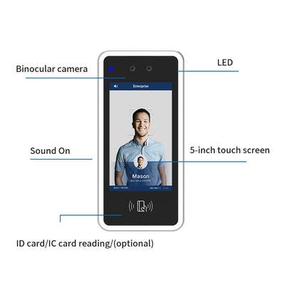 5 inch intelligent face recognition dynamic work attendance