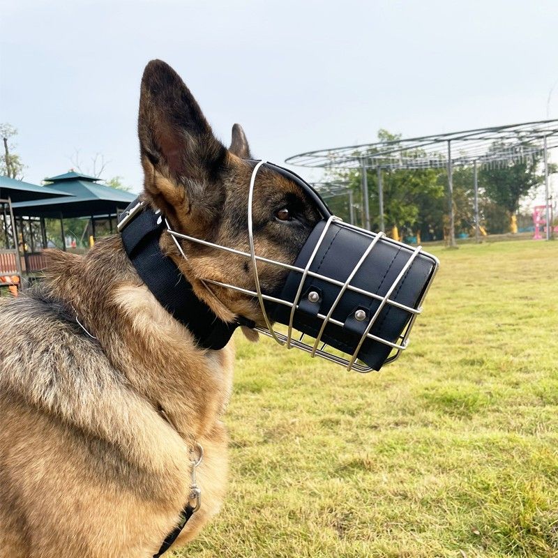 工作犬德牧马犬狗嘴罩狗嘴套中大型犬不锈钢口套口笼防狗咬防乱吃