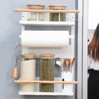 日式冰箱磁吸置物架侧面收纳架壁挂式多层侧边磁铁冰箱侧壁挂架