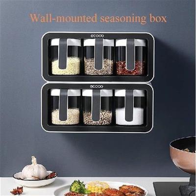 Selfadhesive Wall Mount Spice Rack Organizer Sugar Bowl