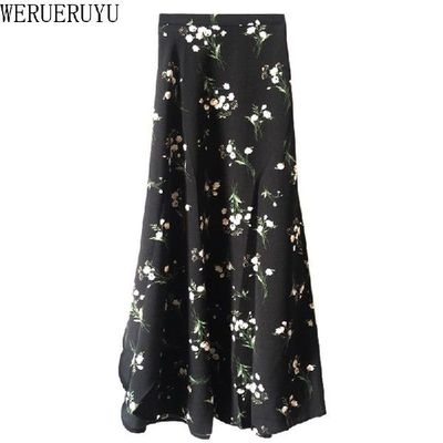 新品WERUERUYU Wrap Skirts Women Casual Chiffon Tie-Waist Ruf