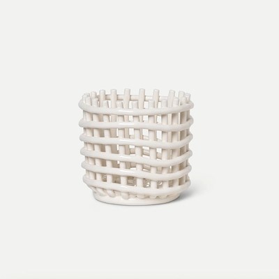 Fermliving Ceramic basket 陶瓷收纳篮手工编织客厅收纳花器