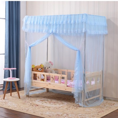 儿童婴儿宝宝拼接床小孩子单开u门人绑绳88x168 90190加宽支架蚊