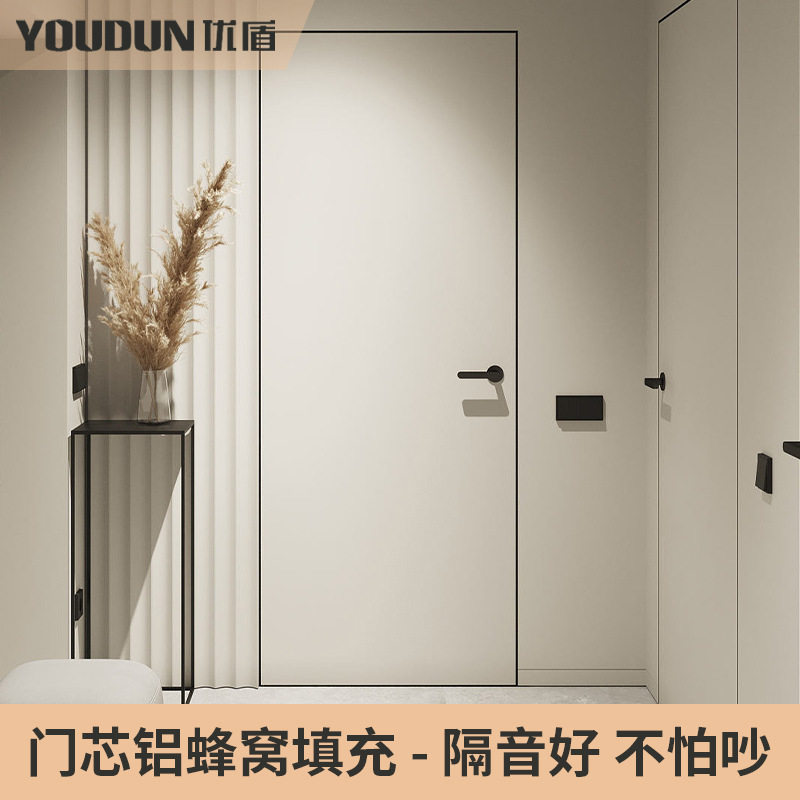 隐形门极简无框门隐框铝木门暗门涂料内开门卧室隐藏门免漆门工厂