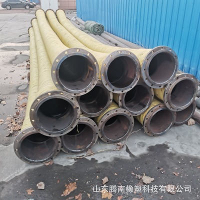 生产抗洪抢险用法兰式大口径胶管耐磨 大口径大吸力输水胶管