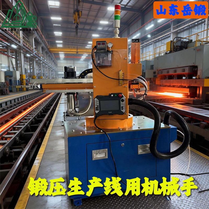 冲压机生产的自动化上下料三轴摆臂机器人结合传送带实现连续送料