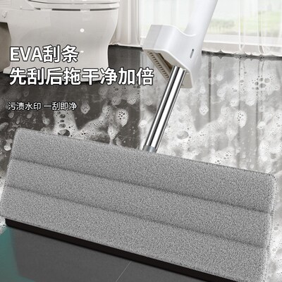 速发42cm带桶免手洗平布拖把懒人吸水地拖家用墩板长方形拖把桶