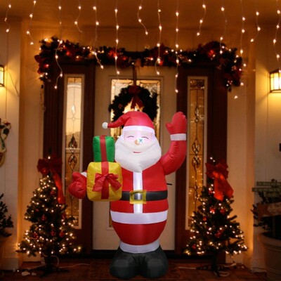 极速OurWarm Inflatable Santa Claus Night  Figure Outdoor