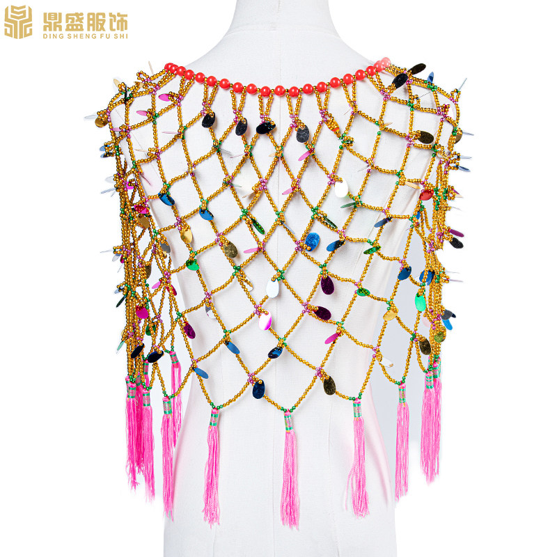 好货戏曲用品 戏剧配件 秧歌舞蹈服装 腰链 披肩珠子 亮片云肩 新