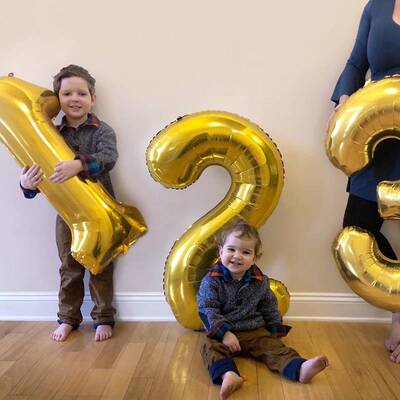 163240 inch Big Size Rose Gold Sliver digital number Figur