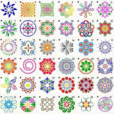 36Pcs Mandala Painting Templates Perfect For Rock Painti