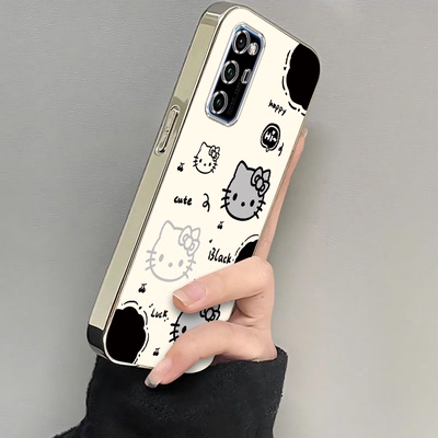适用华为荣耀V30pro手机壳Honor30V保护套V30外壳新款OXF一AN00硅胶HonorV30pro全包防摔外壳女款电镀凯蒂猫