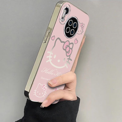 适用华为Mate30手机壳Mete3O保护套M30新款MT30Pro电镀粉色kt猫30EPro魅特Meta全包防摔Mat迈特Met美特Meit女