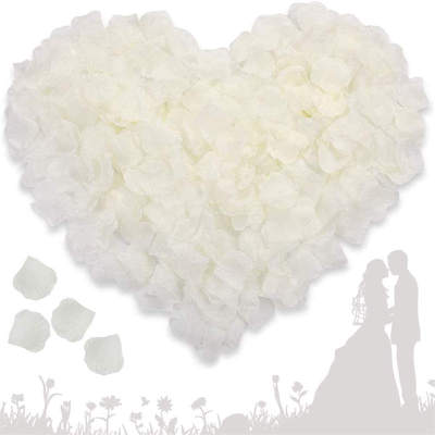 500/1000pcs White Rose Petals Artificial Romantic Silk Rose