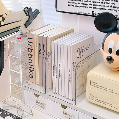 速发舍明亚书力书立学生克桌分隔板书夹置物架收纳盒宿透桌面书架