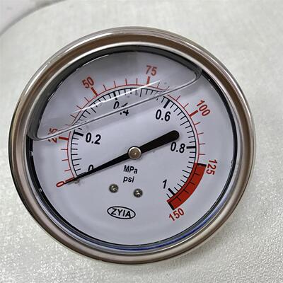1mpa 150psi 轴向耐震压力表 YN-75Z 无固定装置 75mm 螺纹G3/8