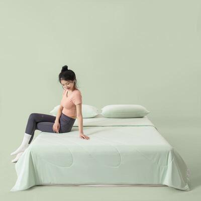 A类纯色锦纶凉感雪糕机夏被单双人夏65613被可冰丝夏被薄被凉洗芯