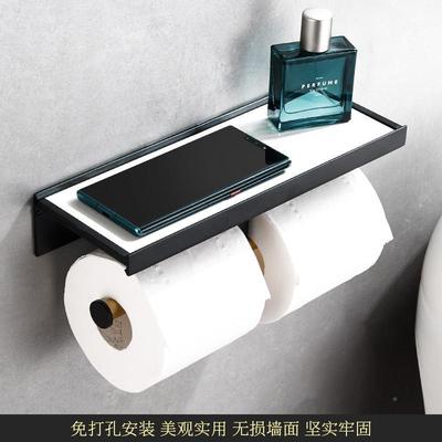 轻奢岩板巾架纸家用卷纸架卫生厕纸手机挂置物架壁KXR纸间巾盒免