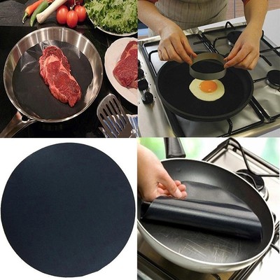 2pcs Non-stick Mat Round Teflon Pan Fry Liner Sheet Cooking
