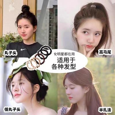 新款直销黑色高马尾波浪发圈头绳气质头饰发绳简约橡皮筋高弹力耐