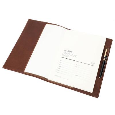 B5纸笔本记本牛皮contacts保套带槽商笔务办公便捷式护记事皮套