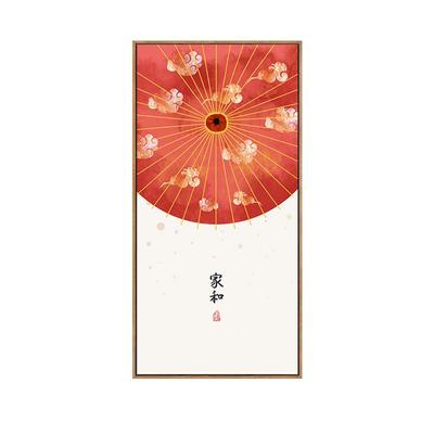饰国风玄关装画竖中版QZ202011客厅壁壁画新中式画走廊过道挂画
