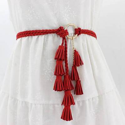 New Ladies Belts Fashion National Style Hollow Tassel Tie St