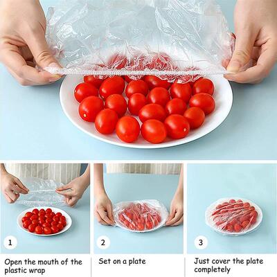 现货100pcs Disposable Food ver Plastic Wrap EPlastic Food Li