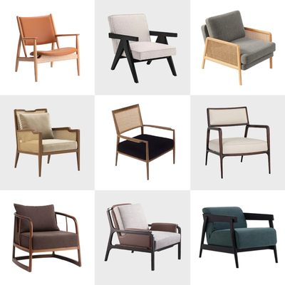 新中式酒店会所大堂休闲单人沙发洽谈接待会客售楼处设计师沙发椅