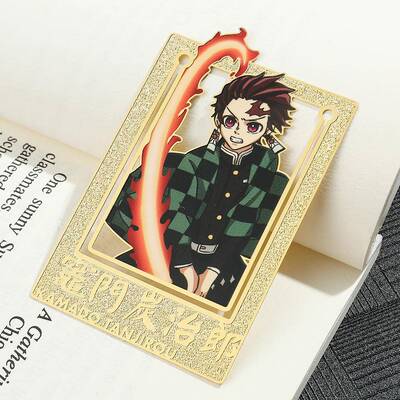 动漫DemonSlayer鬼灭之刃炭治郎图案金属书签书夹学生礼物