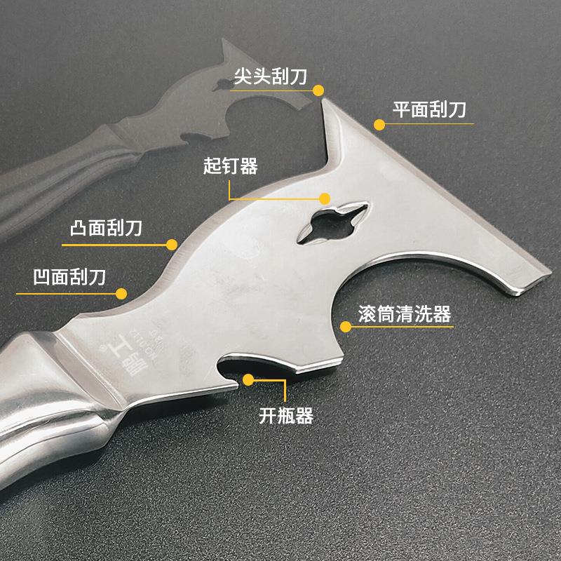 鹏工工厂多功能一不锈油灰刀腻675工具铲刀清钢洁硅藻泥体装子修