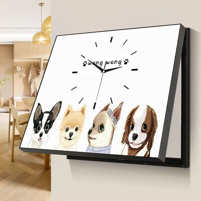 万福阁表箱挂钟装饰画现代简约客厅免打孔屏蔽配电箱开关组合