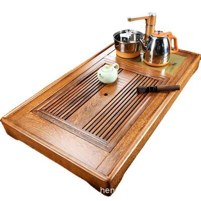 非洲鸡木茶盘现代简约实木台茶一体全动整套80020翅电器自泡茶功