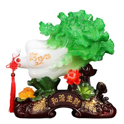 中式树脂装工艺件和谐生财品白菜7143摆摆件家居客厅办公室饰厂家