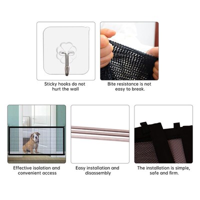 好货Pet Dog Gate Ingenious Mesh Dog Fence For Indoor and Out