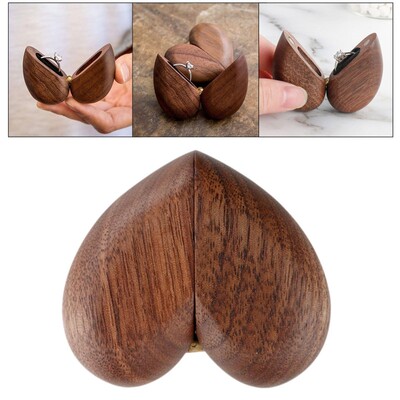 极速Walnut Wood Box Interior Organizer Earring Coin Jewelry