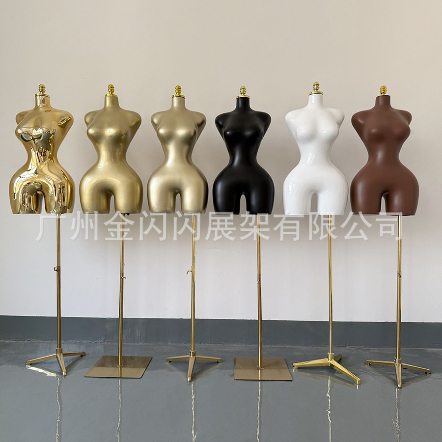 非洲金色烤漆欧美大码女模特卡戴珊塑料半身大胸大屁股服装店陈列
